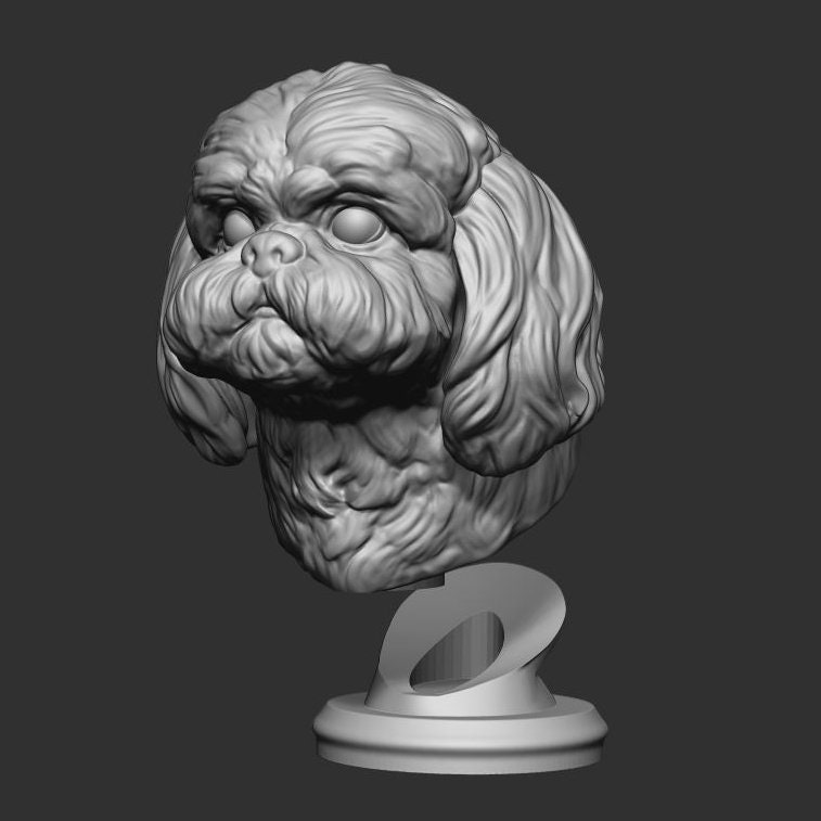 Shih Tzu 3D STL Model Bust Desktop Statue - Etsy