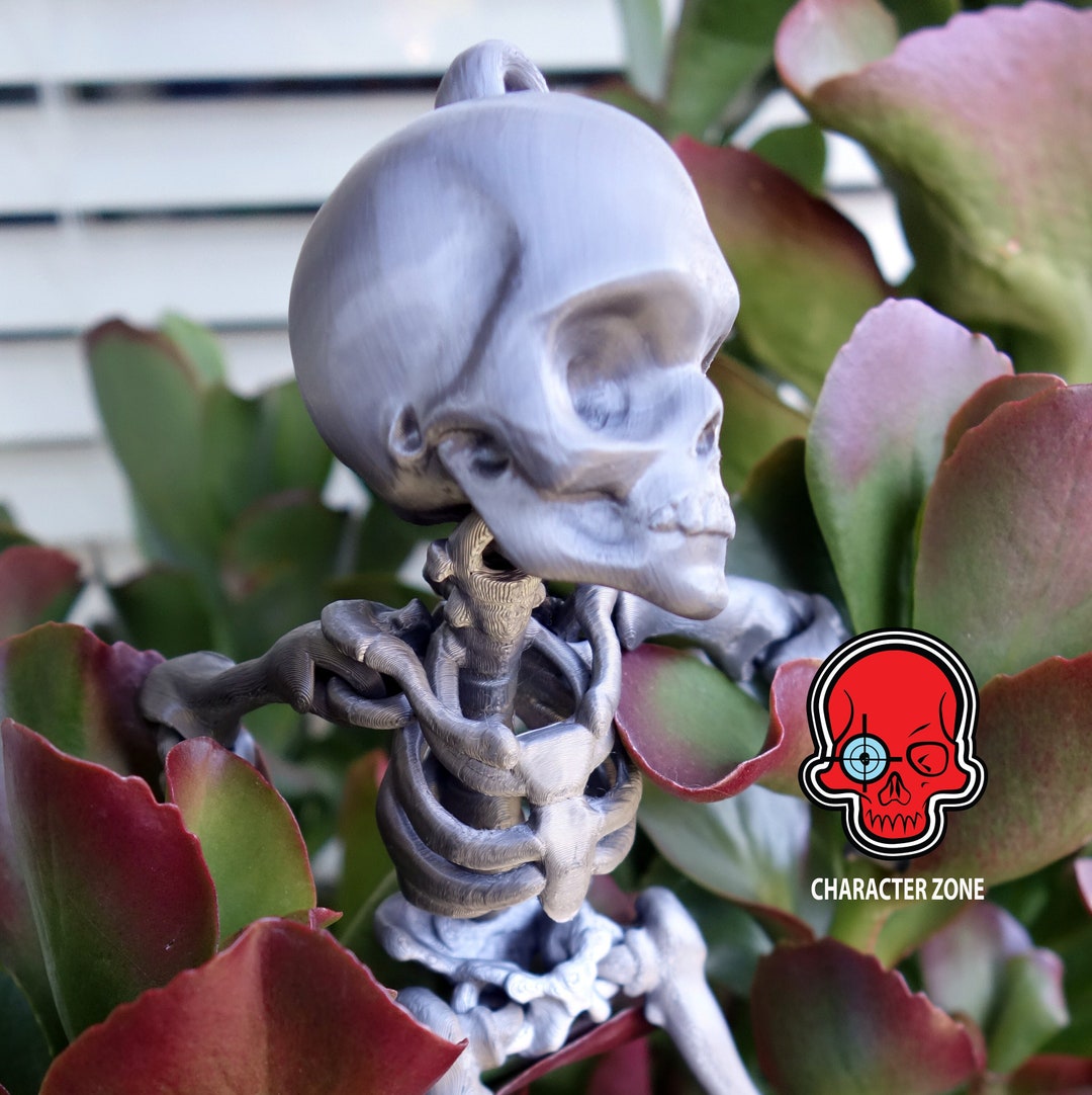 Fully Articulated Human Skeleton 3D Print-in-place STL Model Fidget Toy ...