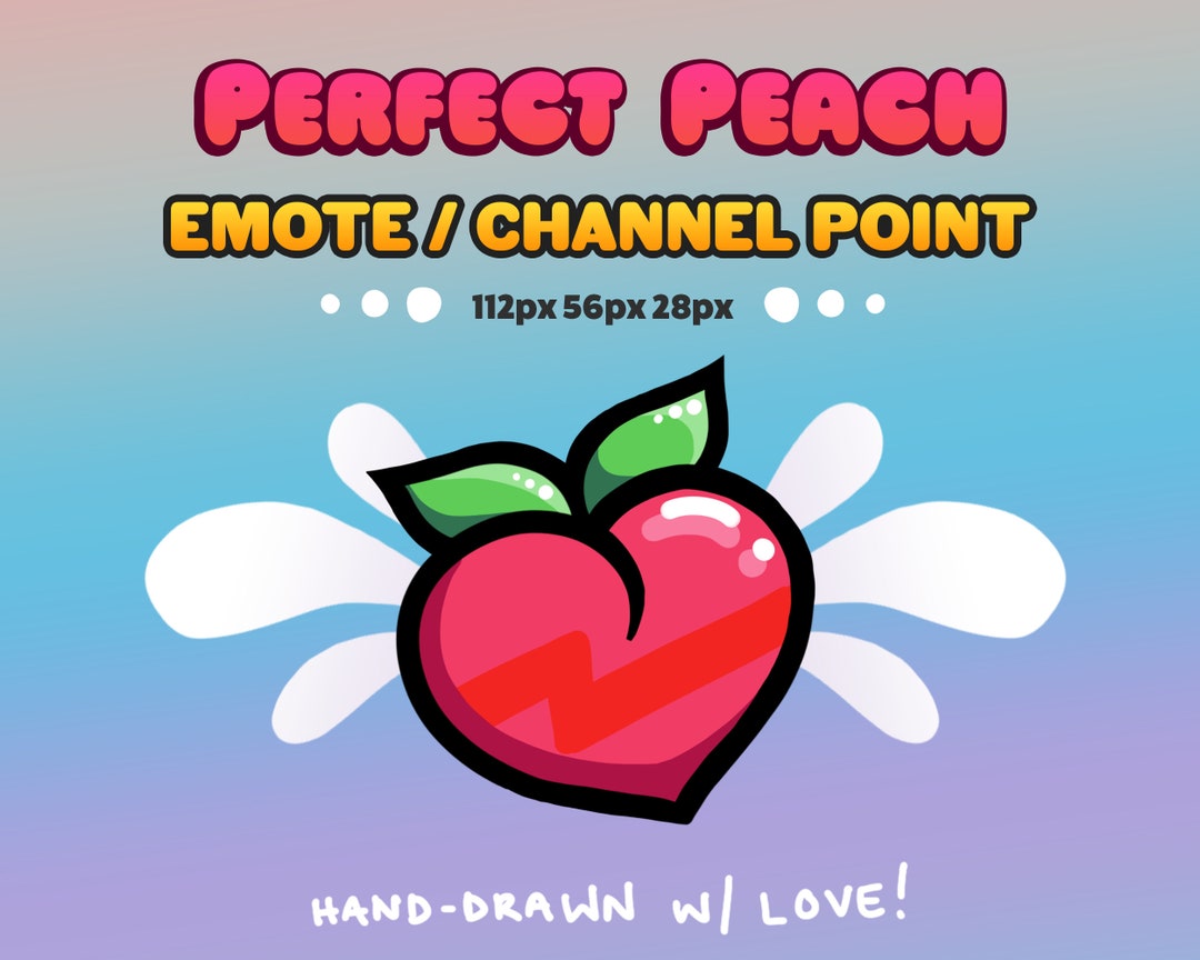 Cute Peach Emote or Channel Point for Twitch, Discord, Etc. - Etsy