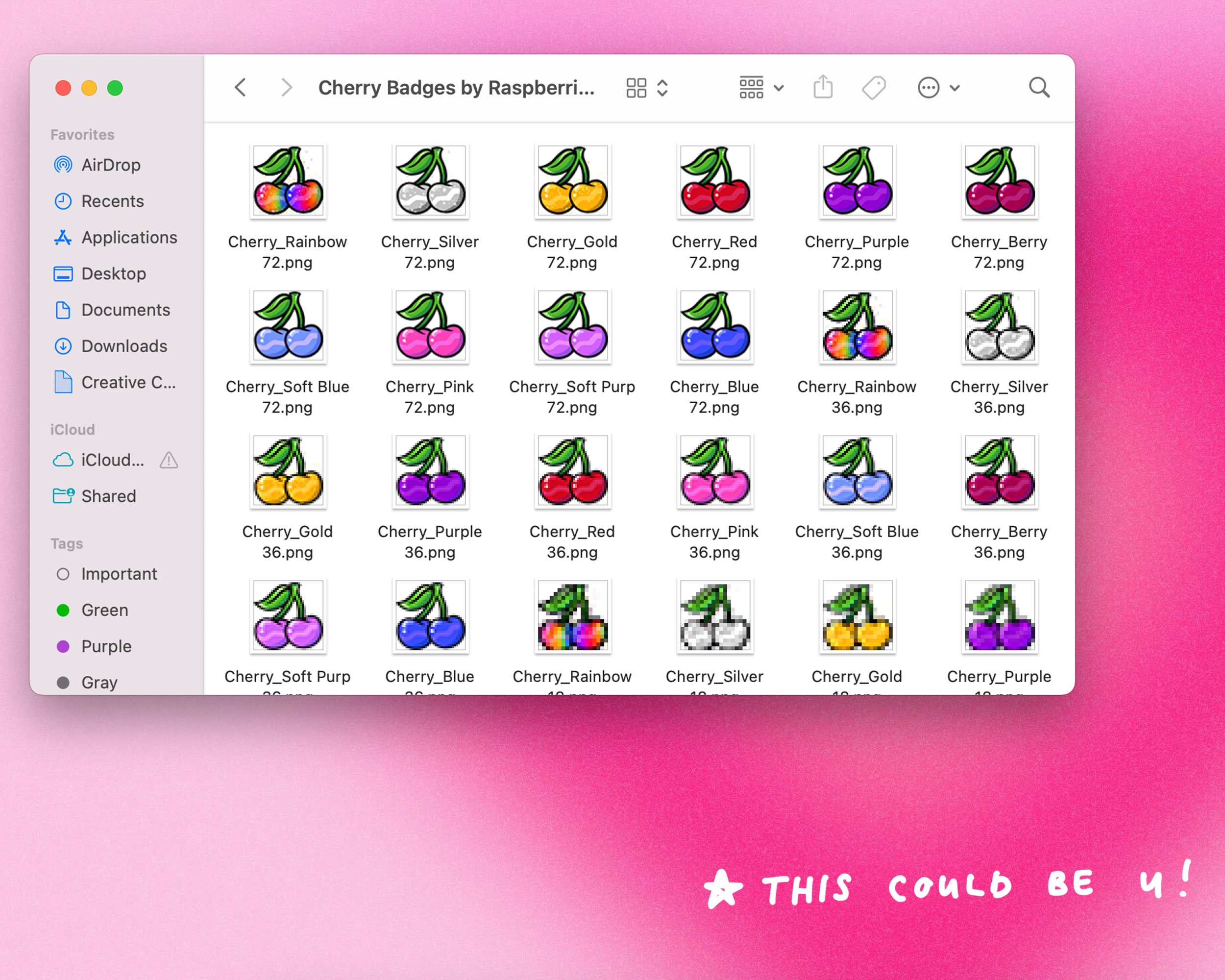 Retro Cute Cherry Chat Badges for Twitch, Sub Badges, Bit Badges, Etc ...