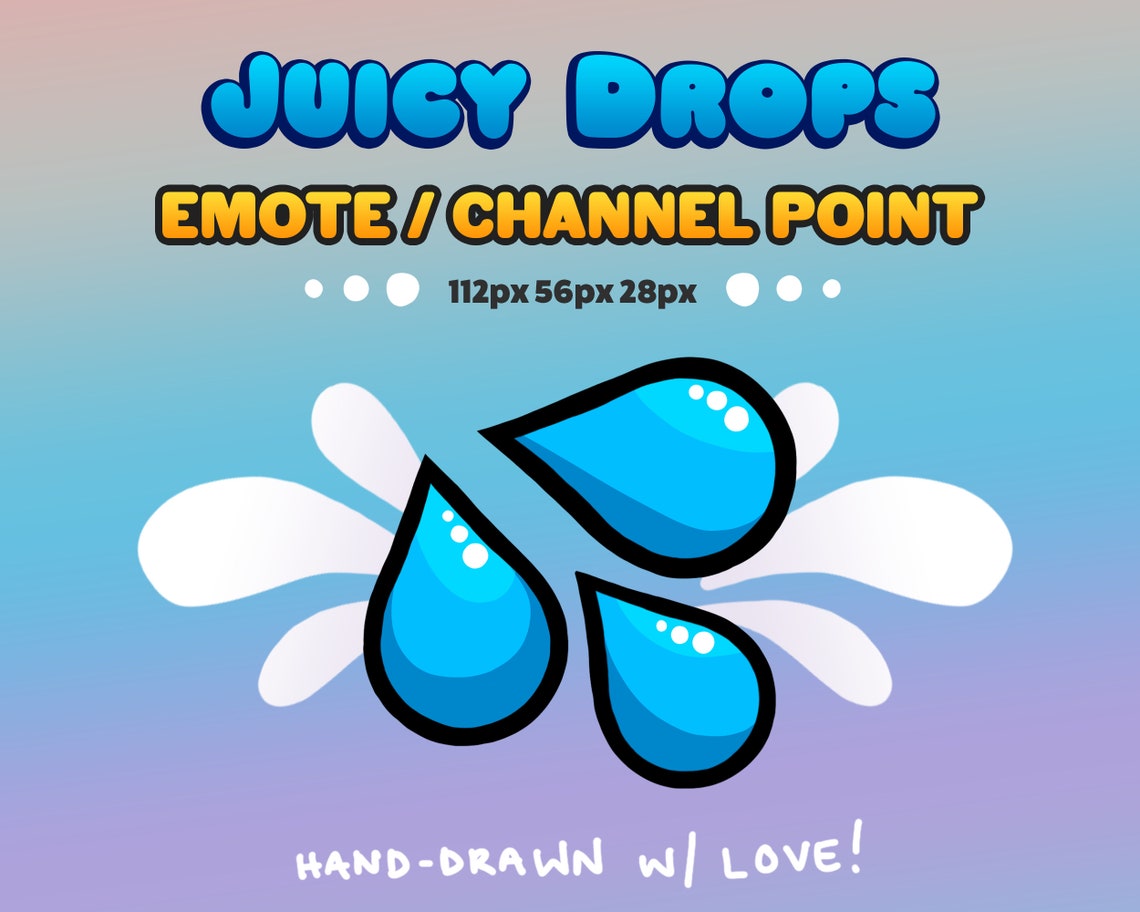 Sweat Drop Emote or Channel Point for Twitch, Discord, Etc. // Moist ...