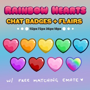 Retro Cute Heart Chat Badges and Flairs for Twitch, Sub Badges, Bit ...