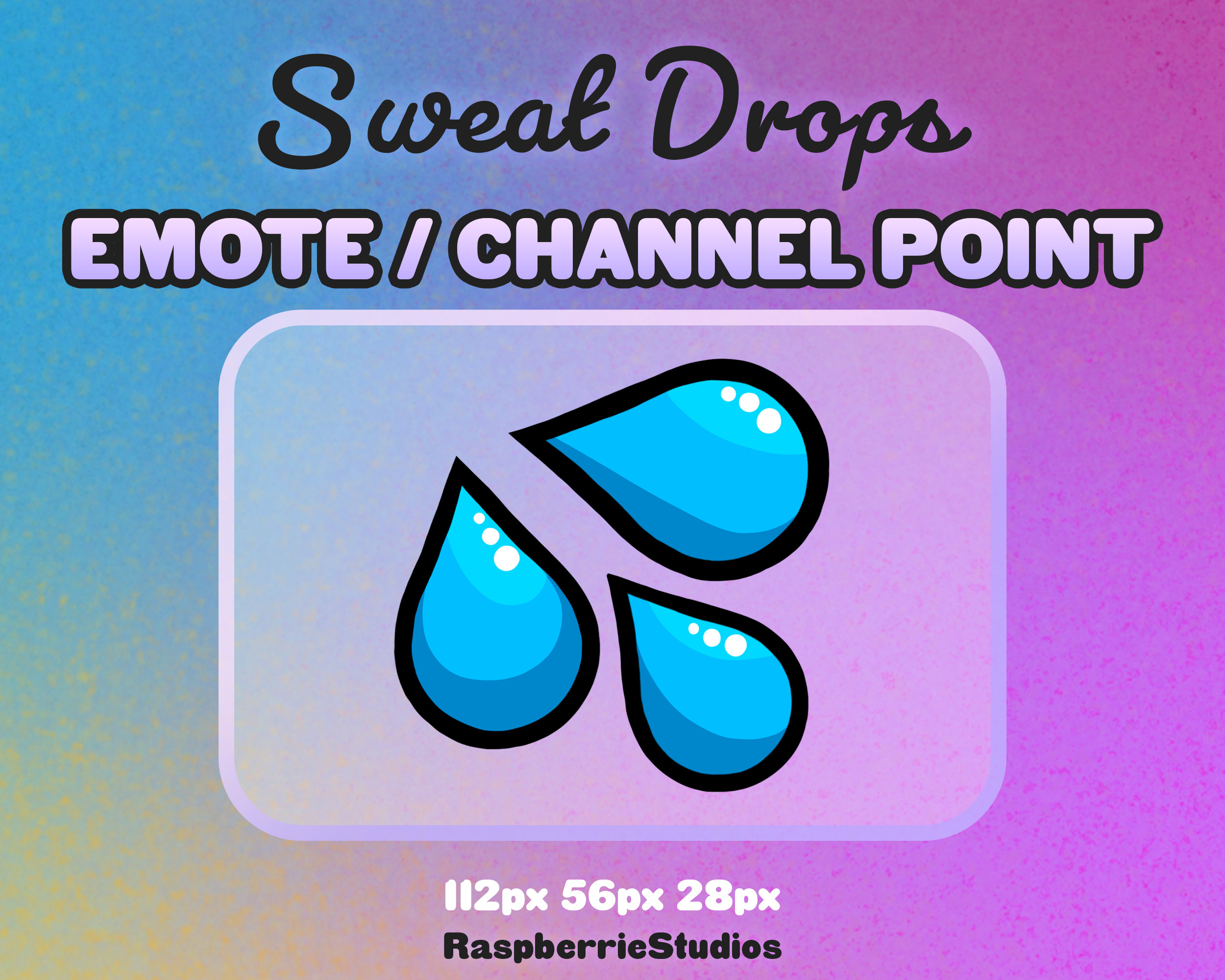 Sweat Drop Emote or Channel Point for Twitch Discord Etc. - Etsy Australia