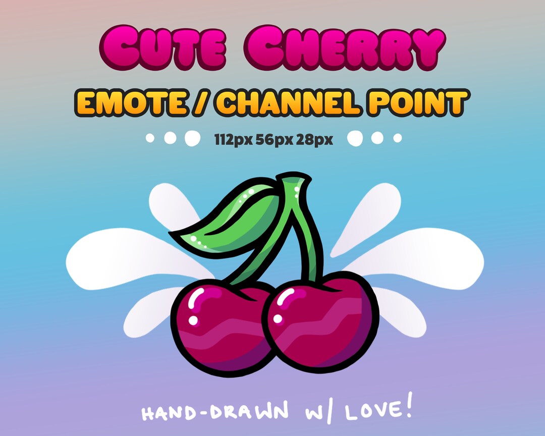 Cute Retro Cherry Emote or Channel Point for Twitch, Discord, Etc. - Etsy
