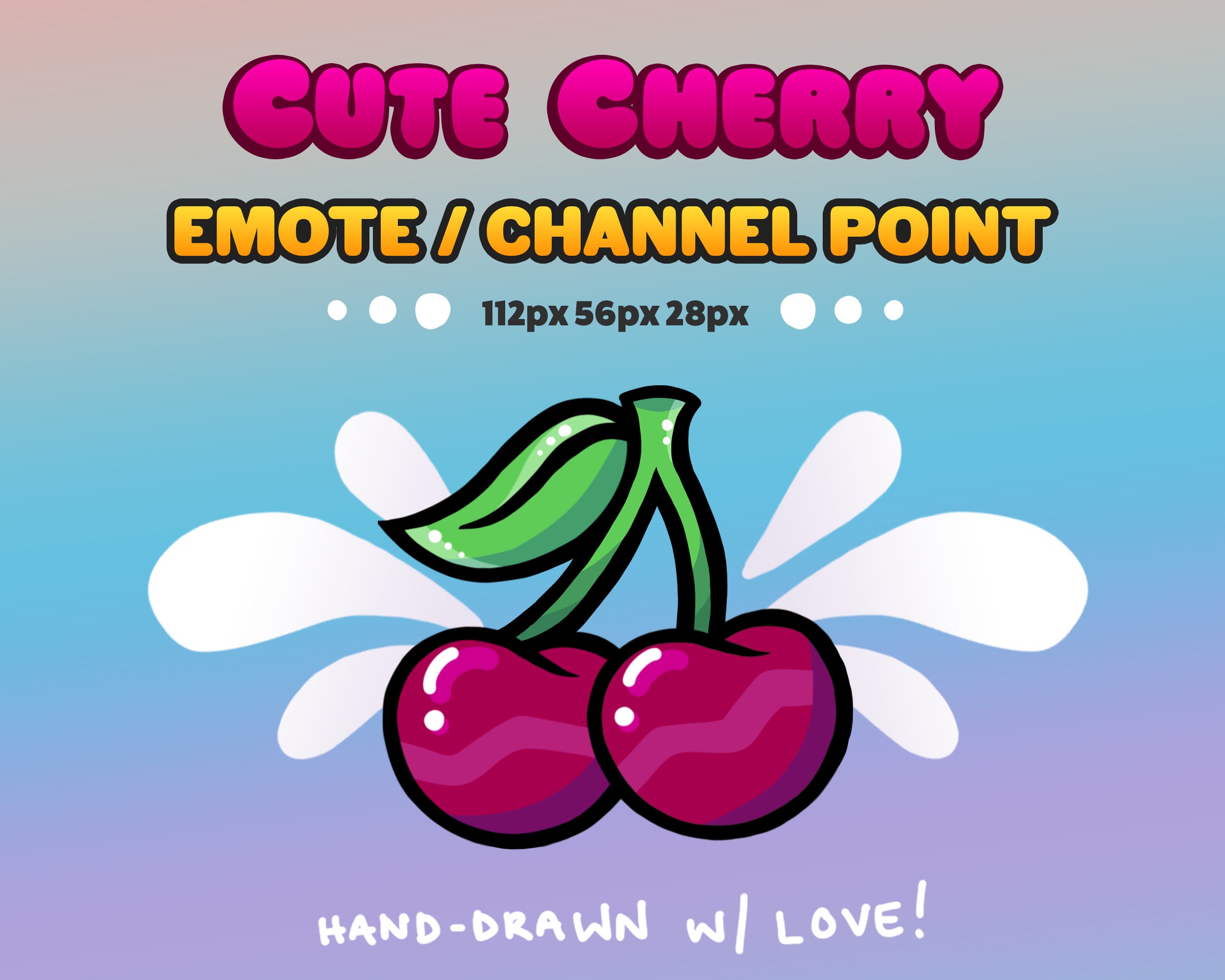 Cute Retro Cherry Emote or Channel Point for Twitch, Discord, Etc. - Etsy