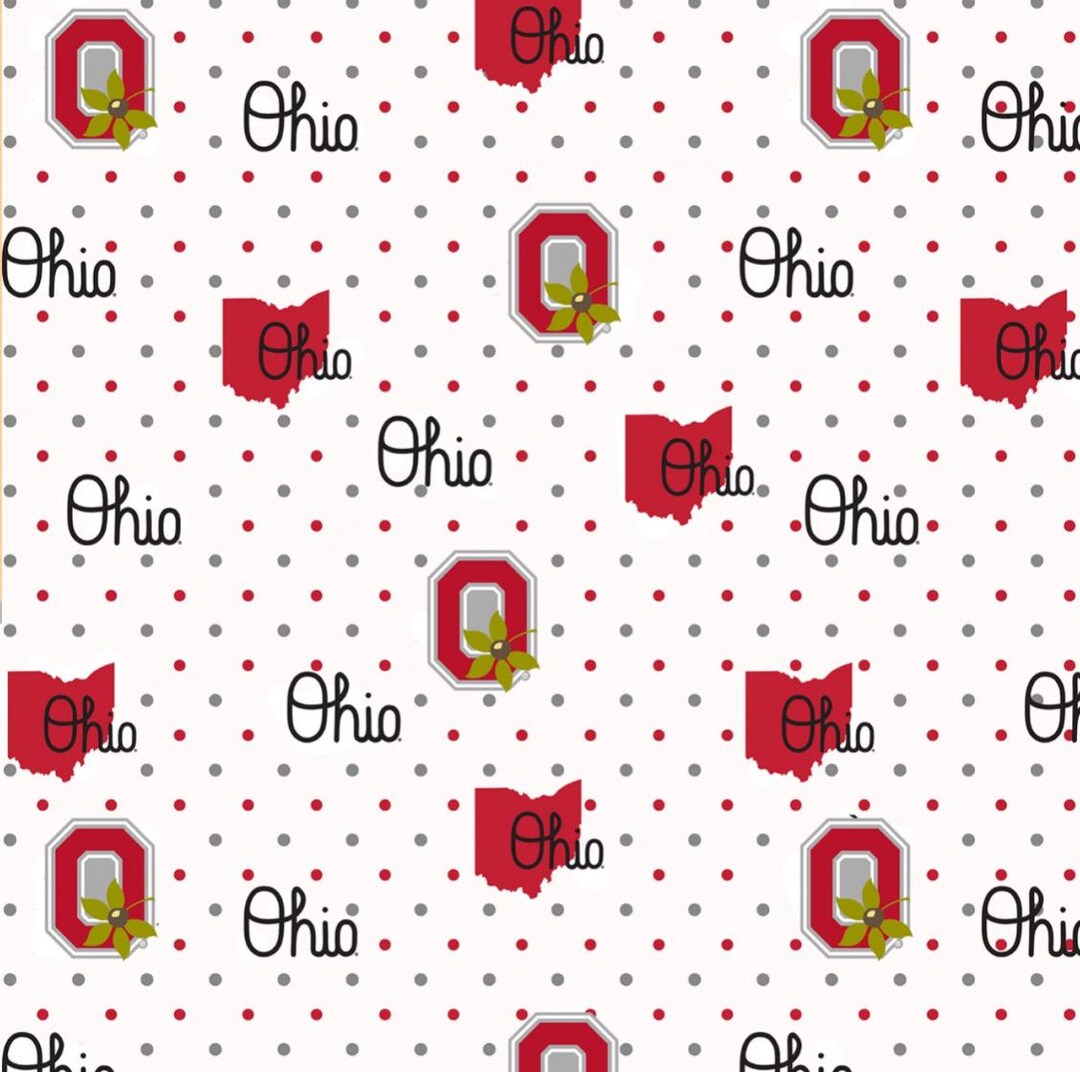 Ohio State University Dot Fabric by the Yard - Etsy