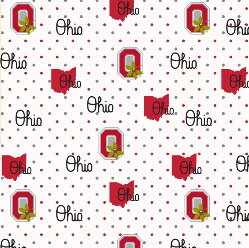 Ohio State University Dot Fabric by the Yard - Etsy