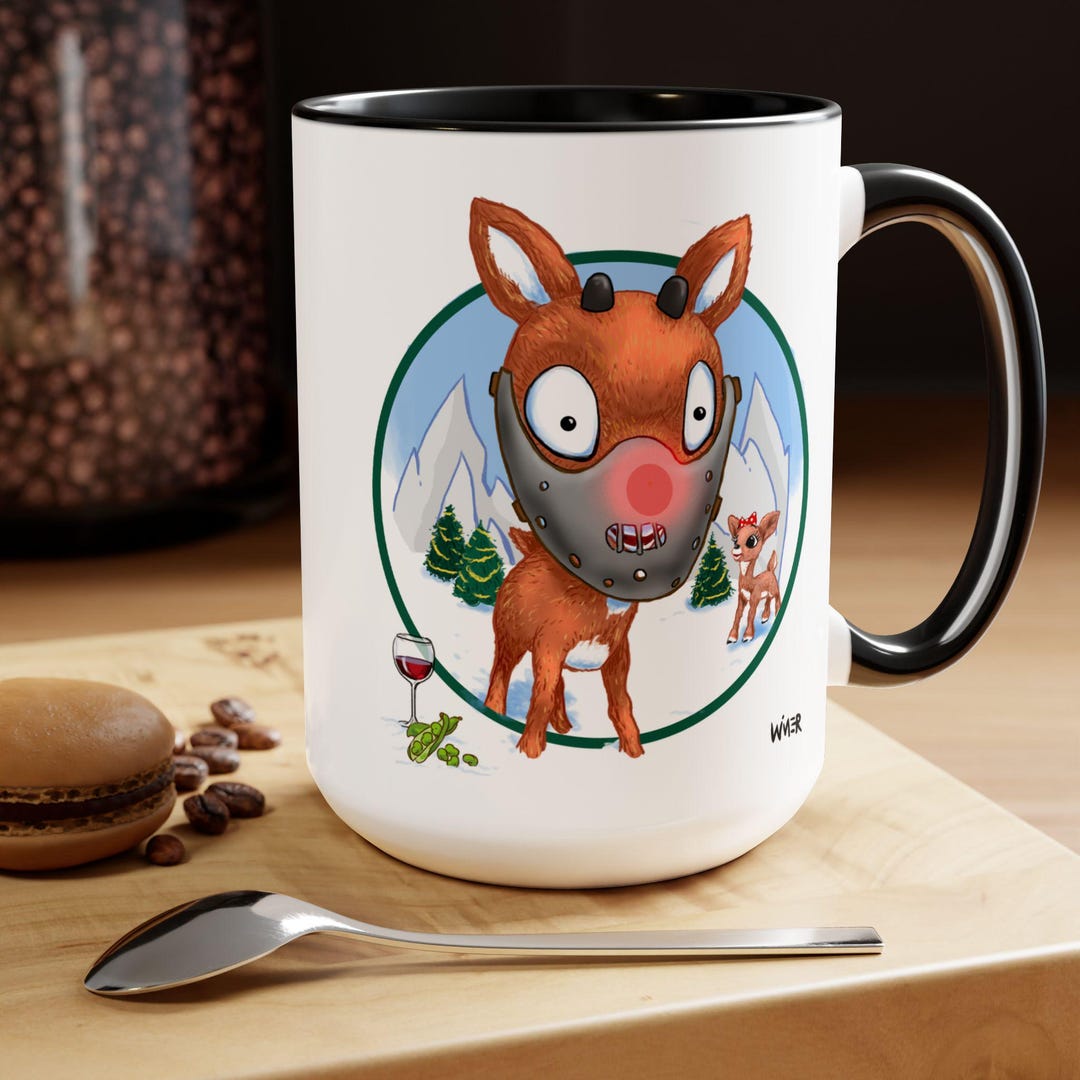 Rudolph Lecter Edgy Holiday Two-tone Coffee Mugs, 15oz - Etsy