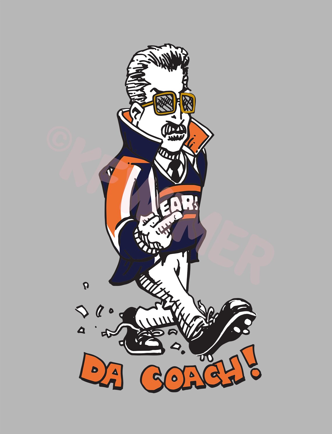 Da Coach! Ditka Football Cartoon Signed by Artist Print, Southworth ...