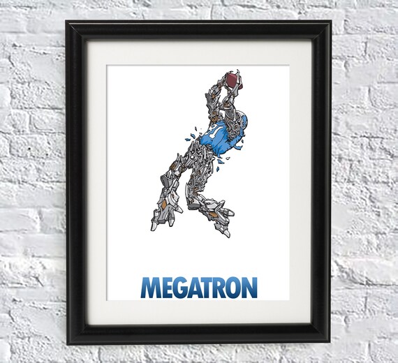 Megatron Sports Illustration Mashup Signed Print Prismacolor | Etsy