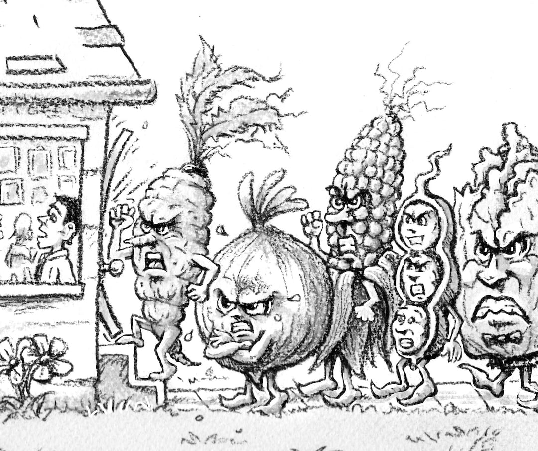 Foodie Fight Humor Signed by Artist Print, Southworth Heavy Linen Paper ...