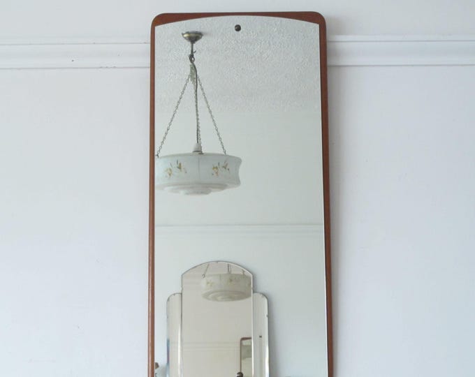 Vintage MCM Wood Framed Rectangular Mirror. Danish Style. Ready to Hang ...