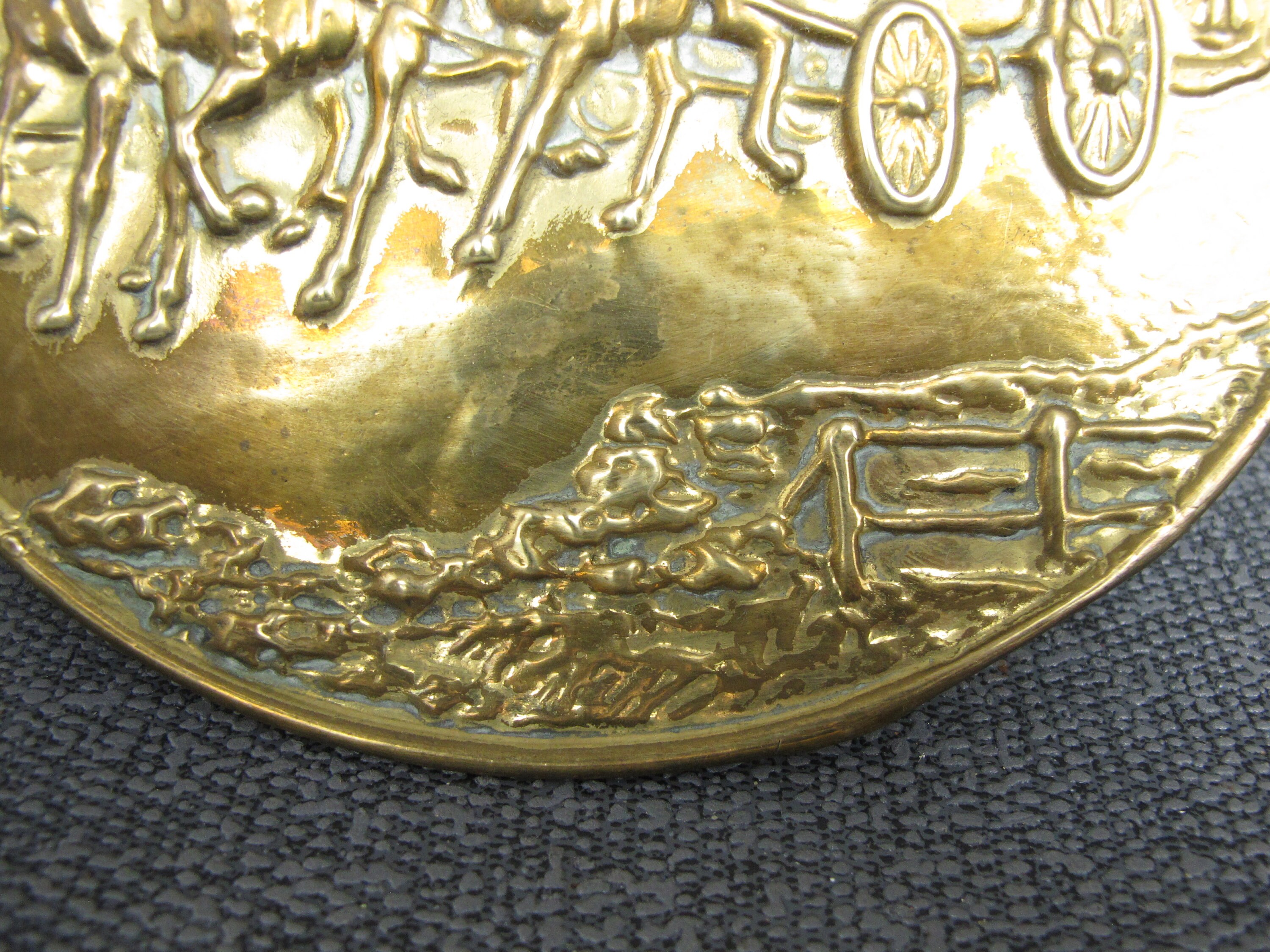 Vintage Brass Wall Hanging. Circular Brass Plaque With | Etsy