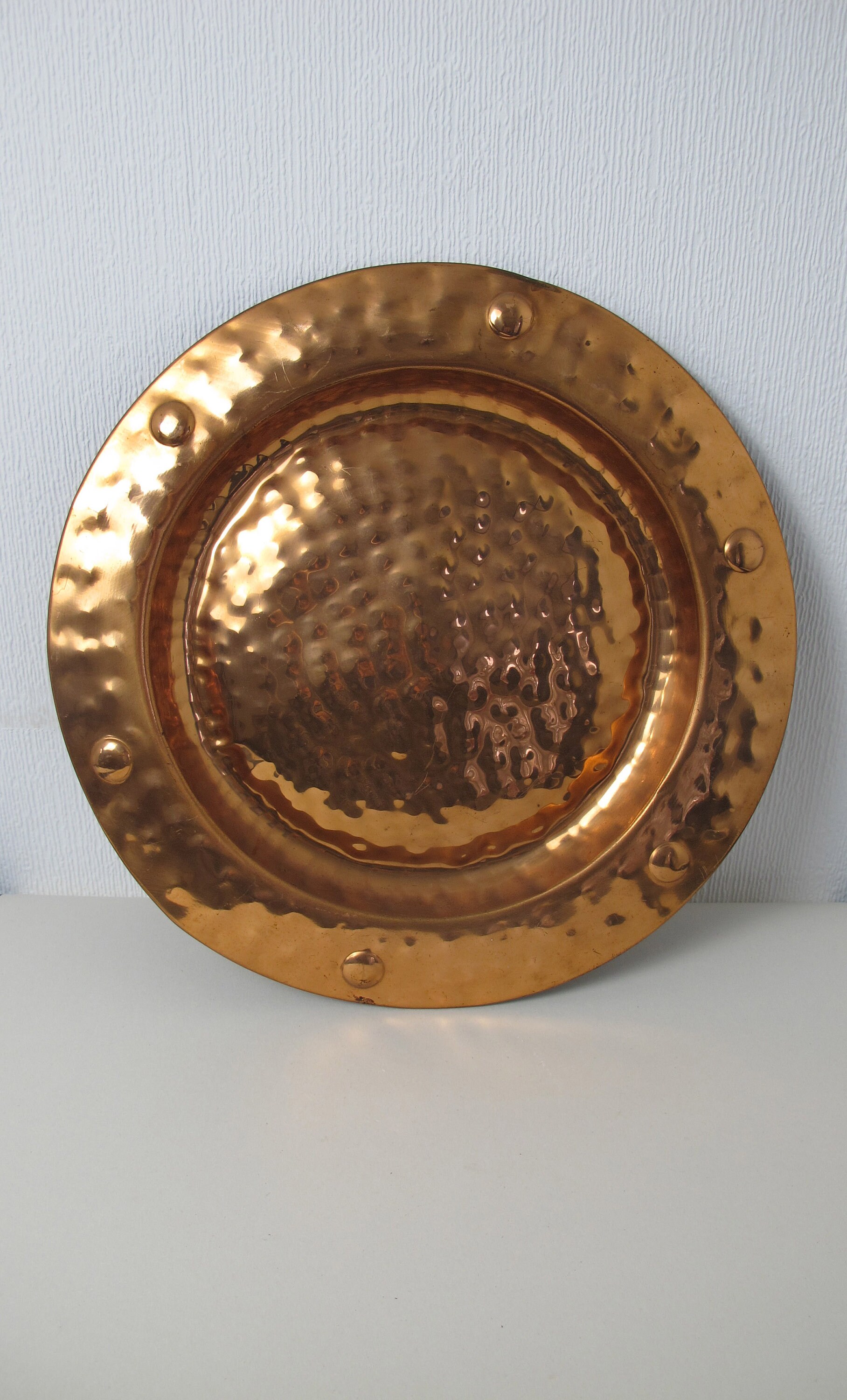 Vintage Round Copper Charger. Simple Hammered Design. Arts and | Etsy