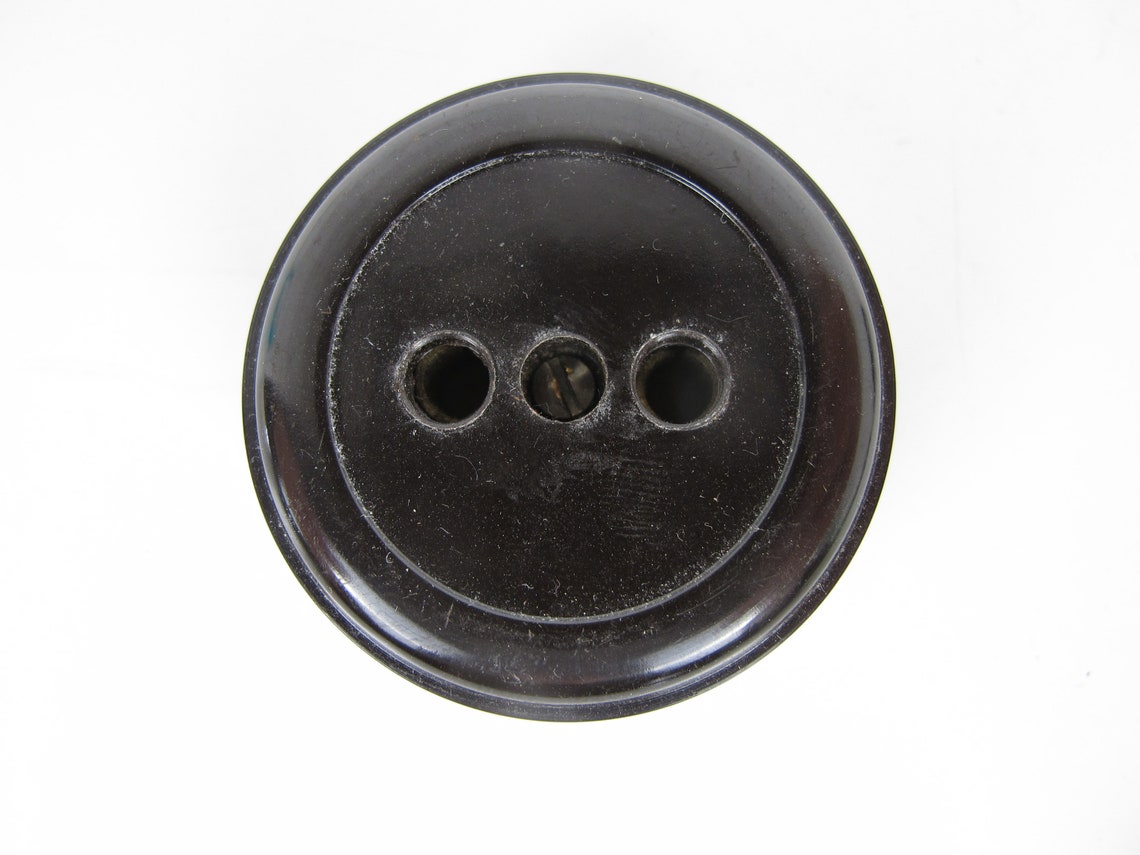 Vintage 2 Pin Socket. Bakelite and Ceramic. Made in England by ...