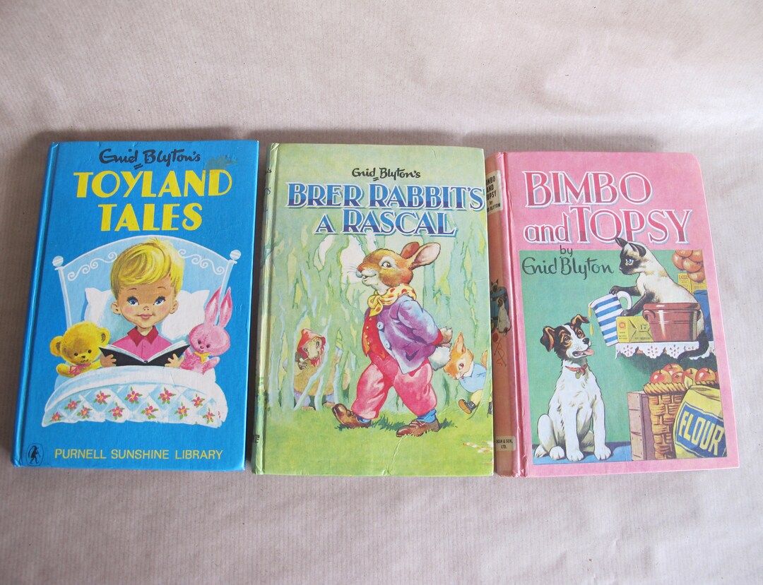 Three Vintage Enid Blyton's Books. Bimbo and Topsy (1969) Toyland Tales ...