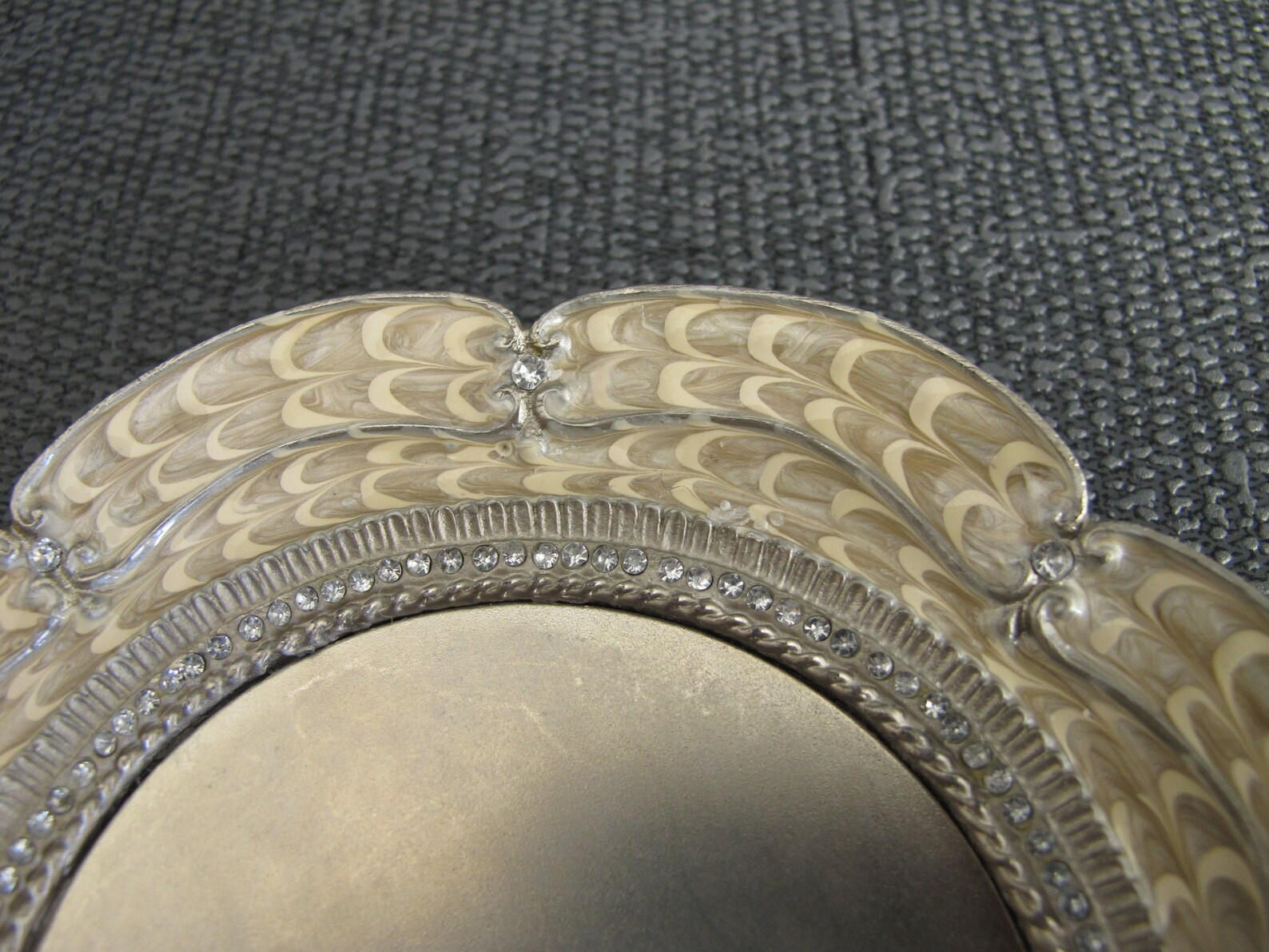 Vintage Silvertone Metal Pin Dish With Enamel and Diamante - Etsy UK