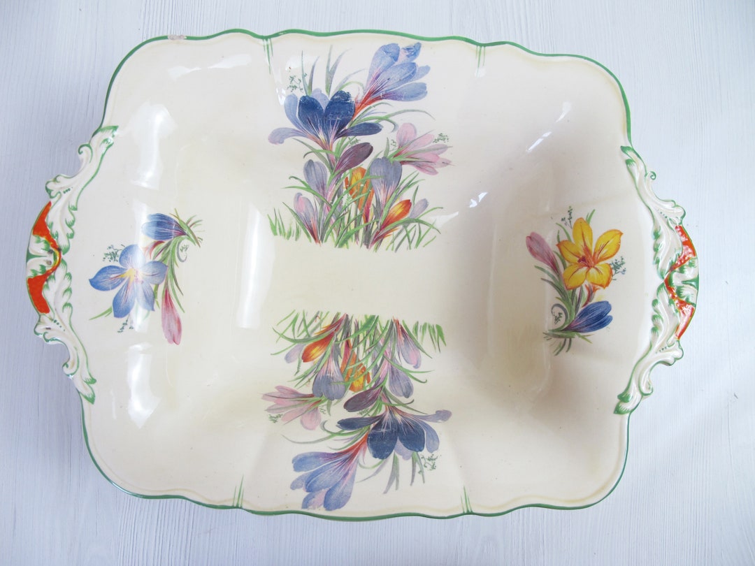 Royal Venton Ware Ceramic Dish. Lilac, Pink and Yellow Crocus Flower ...