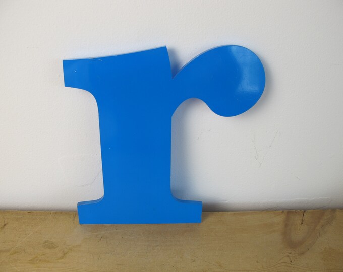 Vintage Plastic Letter R. Sign Blue Plastic Lower Case Letter R. 7.5 ...