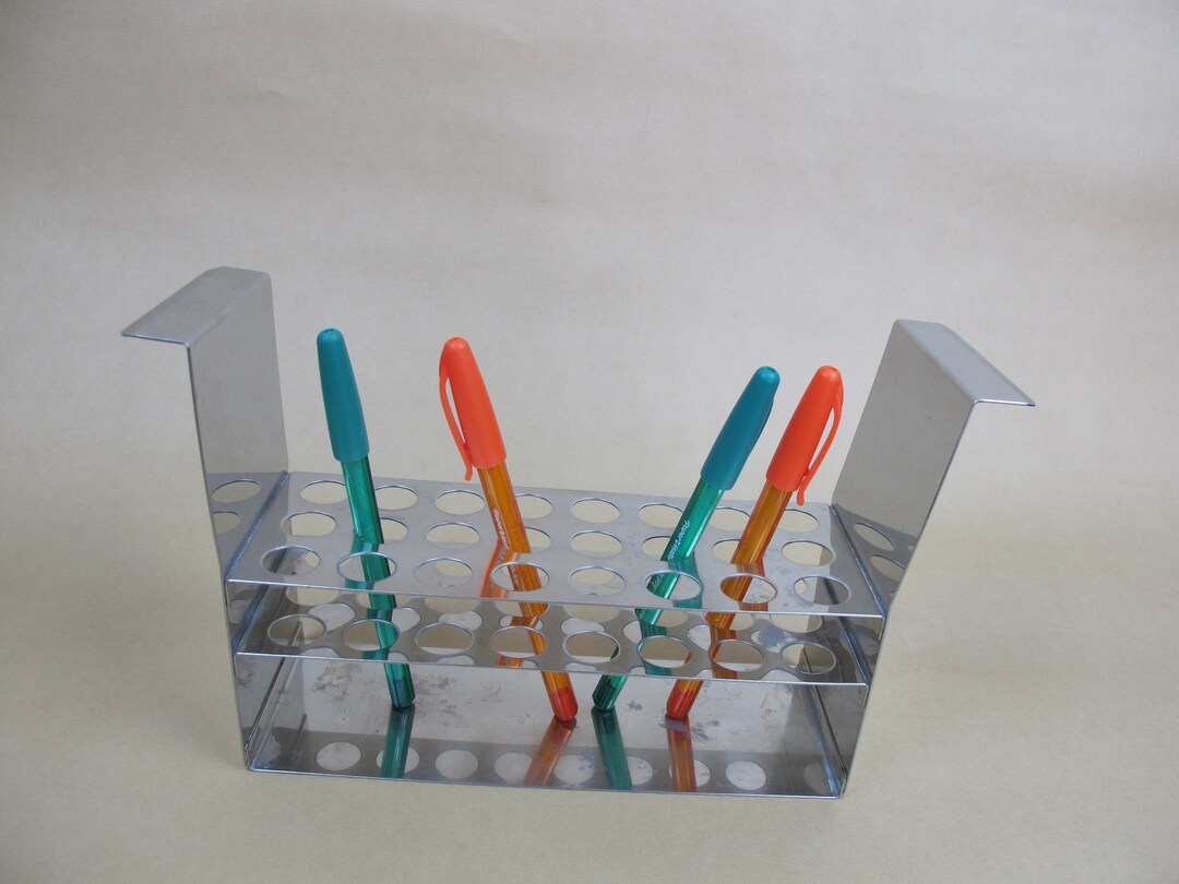 Vintage Stainless Steel Test Tube Stand. Laboratory Chemistry. Twenty ...