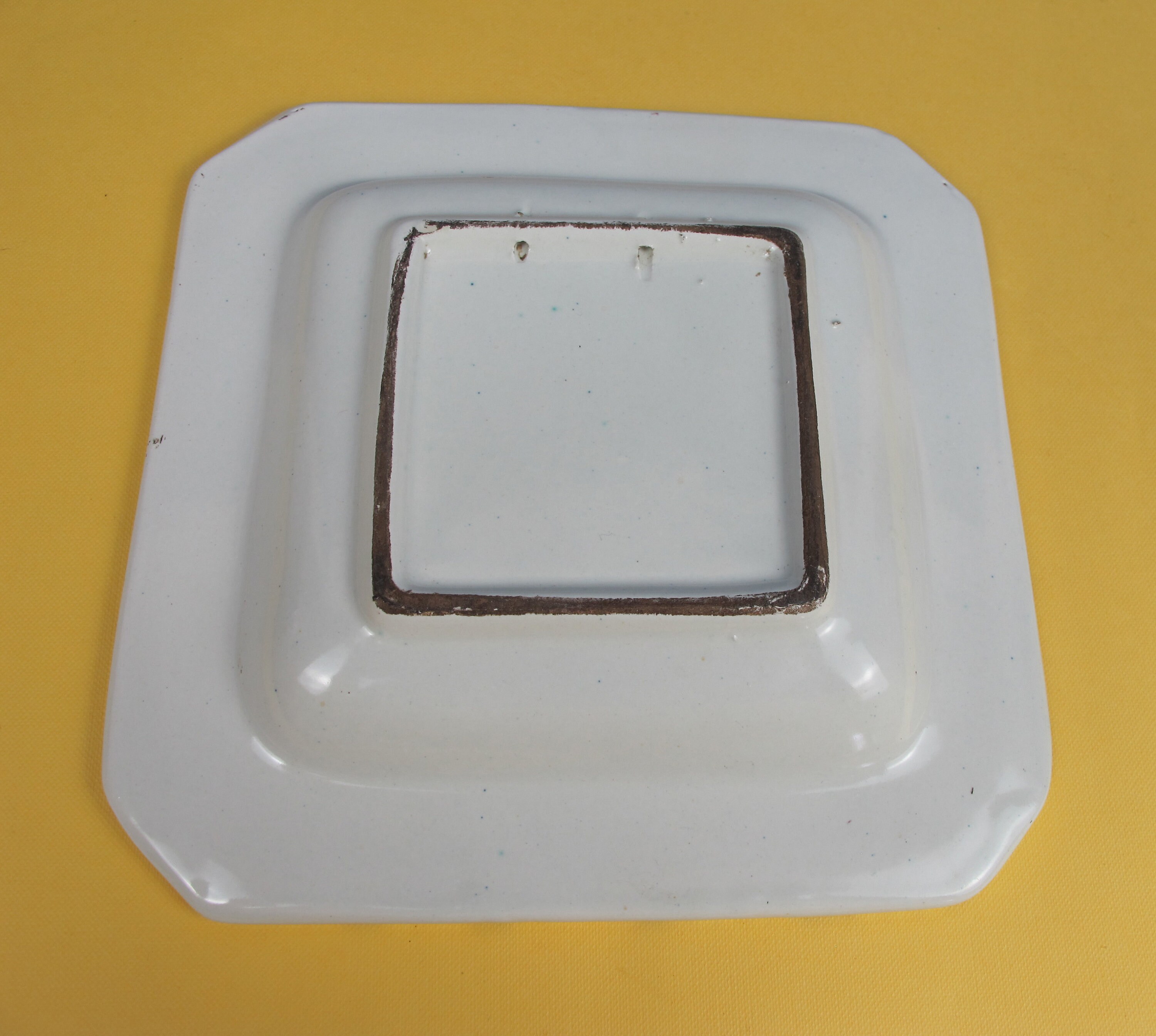 Unusual shallow square delft dish. Blue and white. Handpainted | Etsy