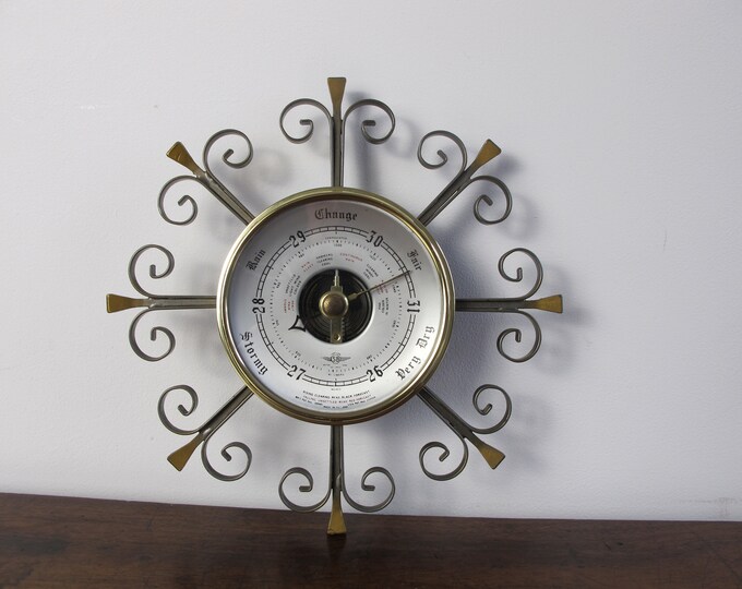 Vintage Barometer. Mid Century Modern Circular Wall Hung Barometer ...