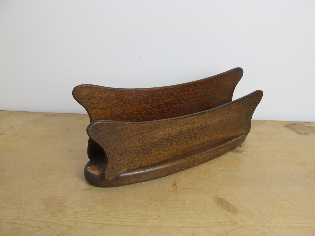 Vintage Wooden Letter Rack. Vintage Office, Desk Tidy. Hand Made Wooden ...