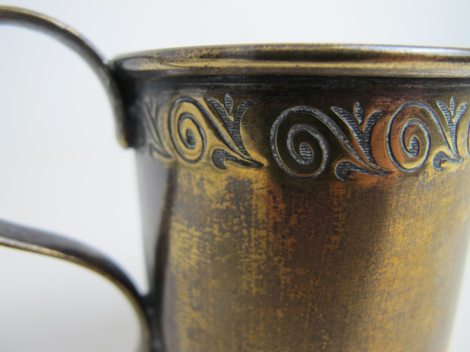 Small Brass Tankard. Banded Design Lovely Scrolled Pattern - Etsy UK