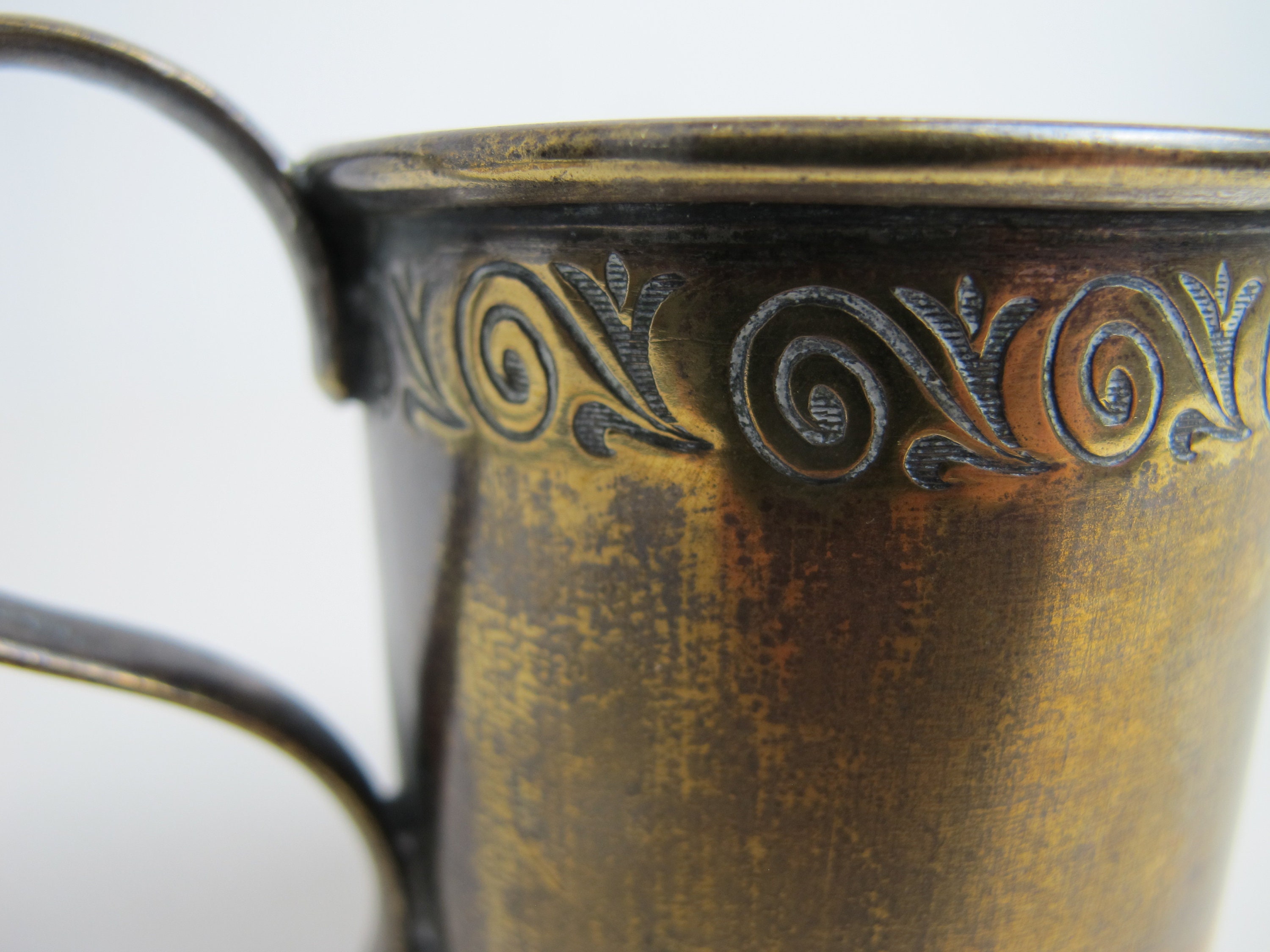 Small Brass Tankard. Banded Design Lovely Scrolled Pattern - Etsy UK