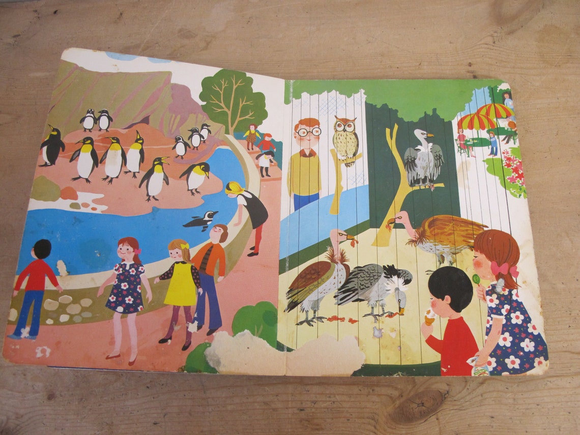 The Zoo - Vintage Board Book Illustrated by Pam Adams 1974 - Etsy