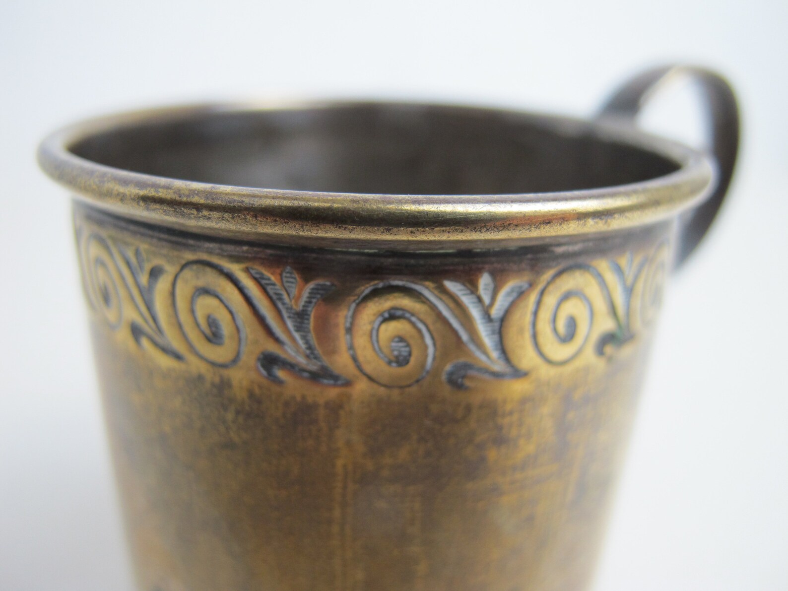 Small Brass Tankard. Banded Design Lovely Scrolled Pattern - Etsy UK