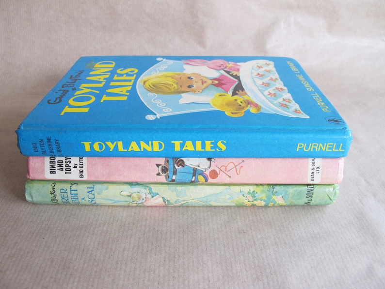 Three Vintage Enid Blyton's Books. Bimbo and Topsy (1969) Toyland Tales ...