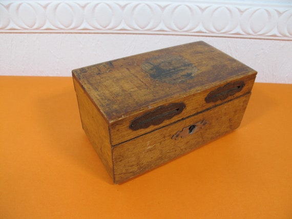 Antique Wooden Money Box. Hinged Box With Two Slot for Your Money. NO Key. Windmill Image on the Lid. Etsy UK