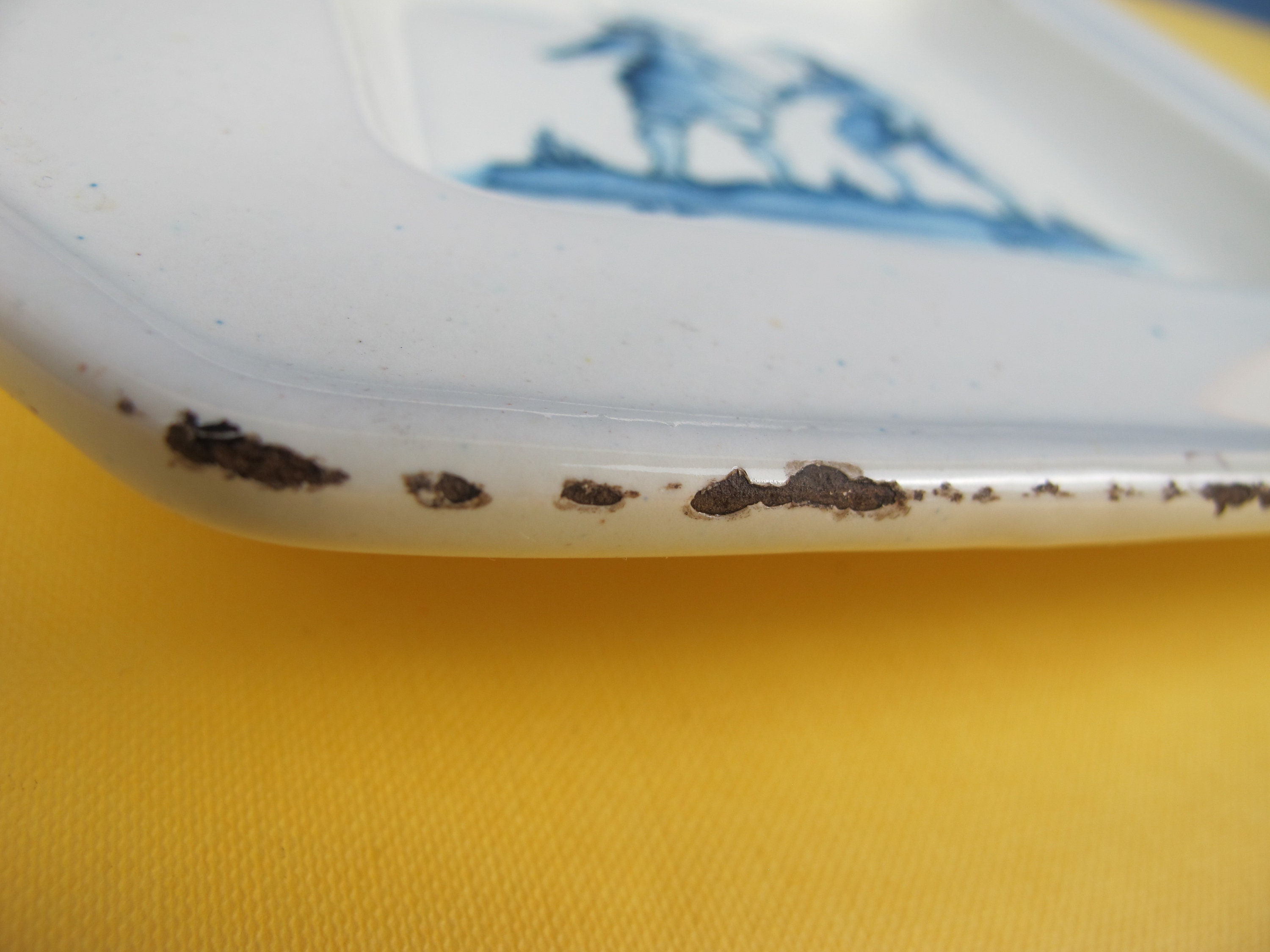 Unusual shallow square delft dish. Blue and white. Handpainted | Etsy