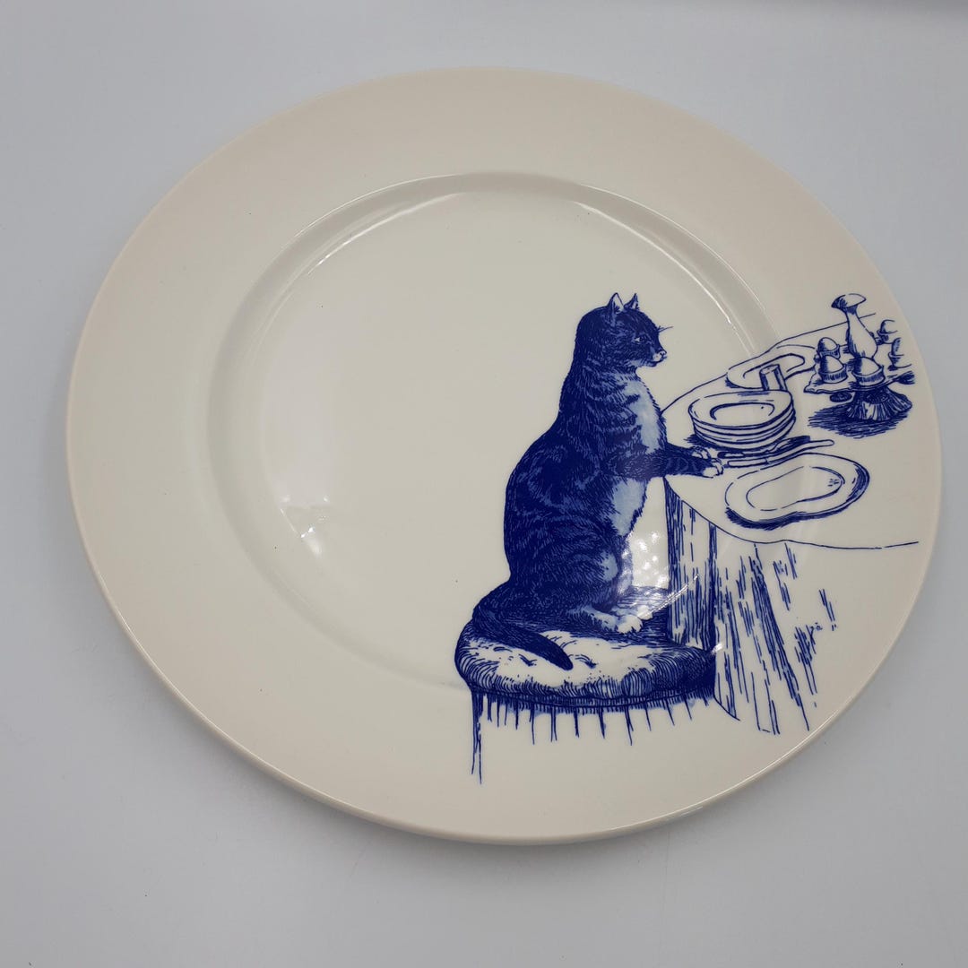 National Trust Blue Cat Dinner Plate Made by Poole Pottery for the ...