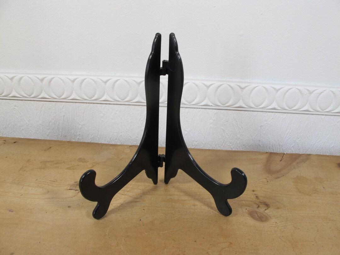 Vintage Black Plastic Plate Holder or Plate Stand. Decorative Stand to ...