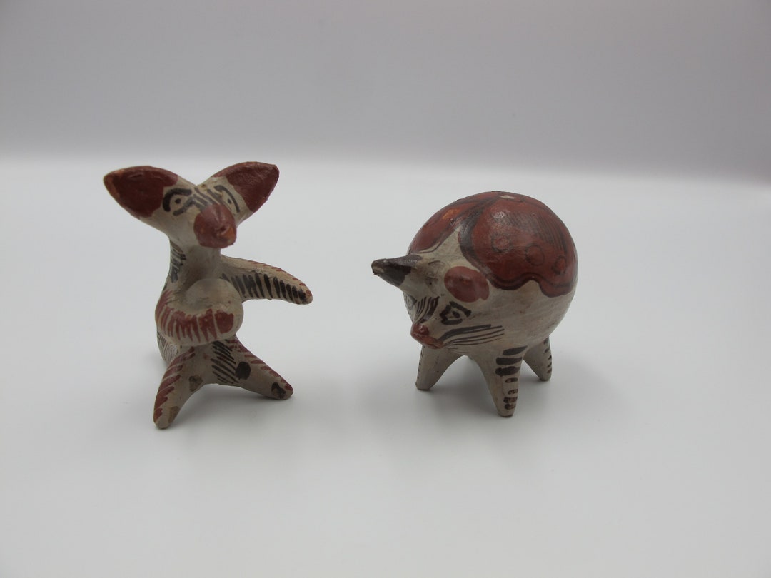 Vintage Clay Animals. South American Style Handpainted Ceramic Animals ...