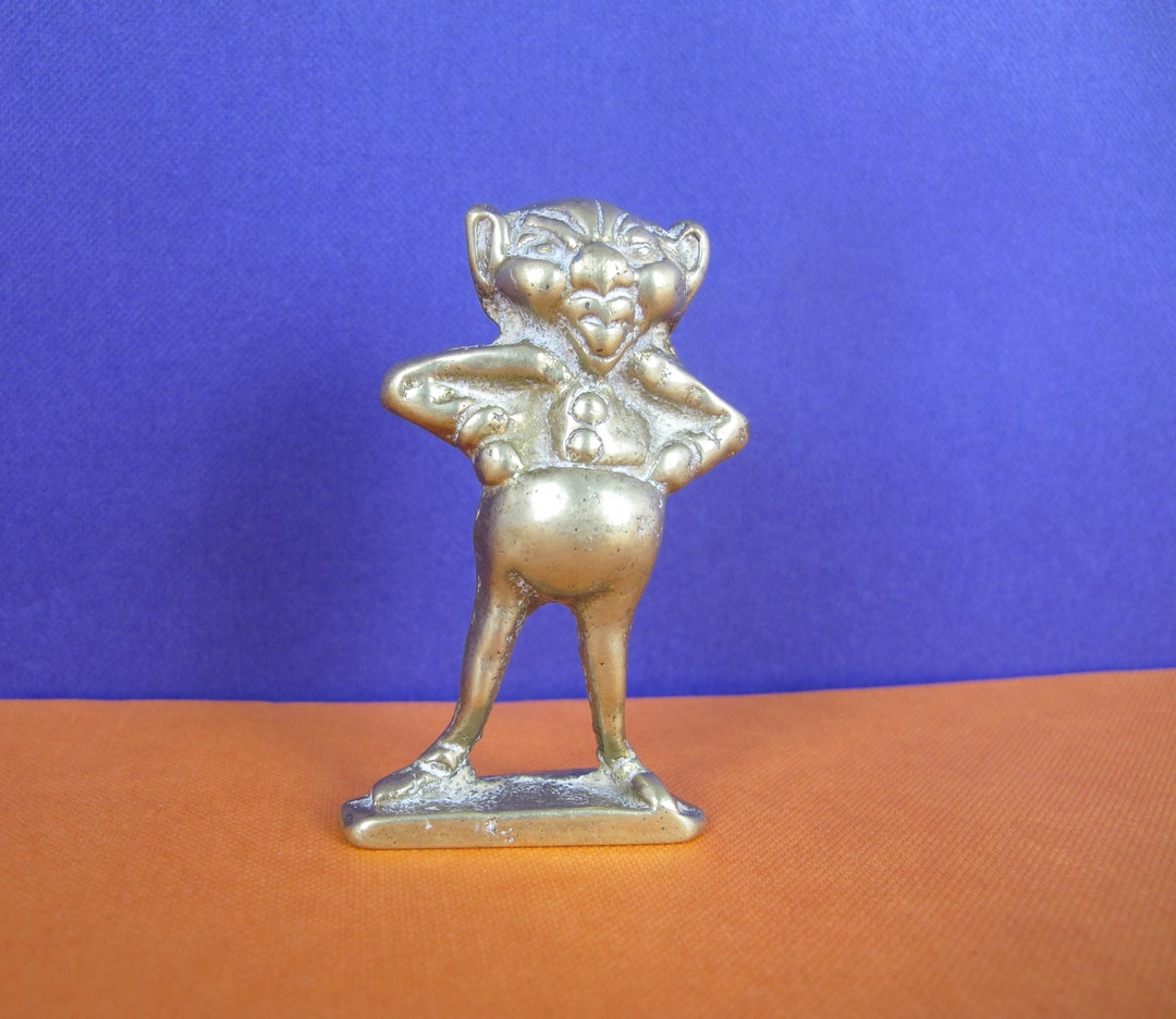Vintage Brass Imp or Pixie. Small Vintage Standing Imp Rather Cross ...