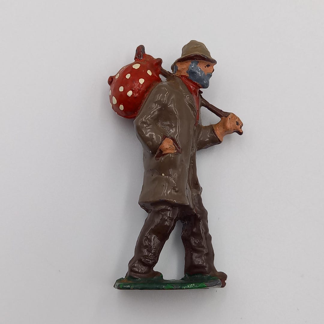 Vintage Lead Tramp Hobo Figure With Napsack. Made by Johillco - Etsy
