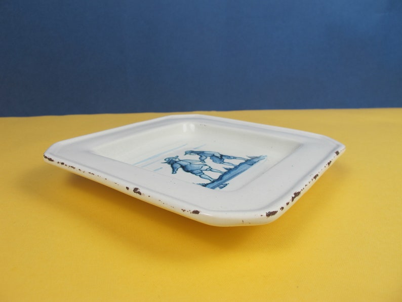 Unusual Shallow Square Delft Dish. Blue and White. Handpainted - Etsy UK