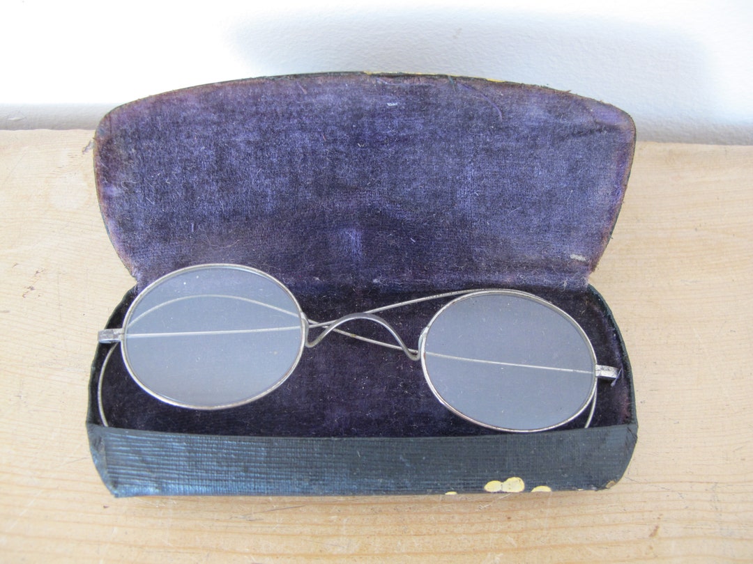Antique Wire Spectacles. Great Prop. Small Round Wire Rimmed Eye ...