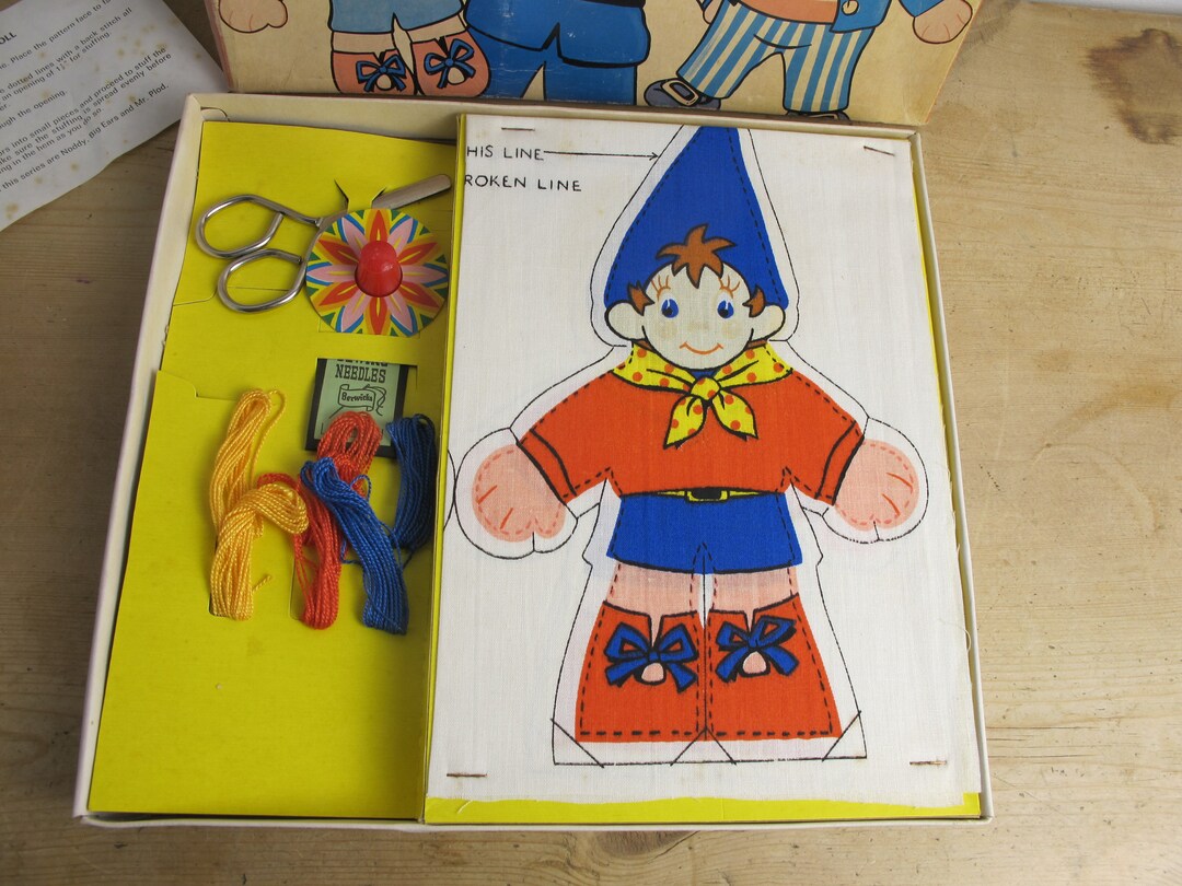 Vintage Noddy Softy Doll Making Kit - Cut Out and Sew Kit by Berwick ...