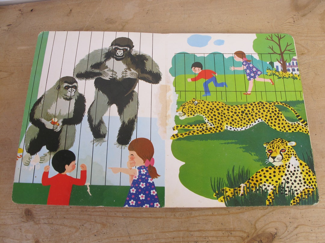 The Zoo - Vintage Board Book Illustrated by Pam Adams 1974 - Etsy