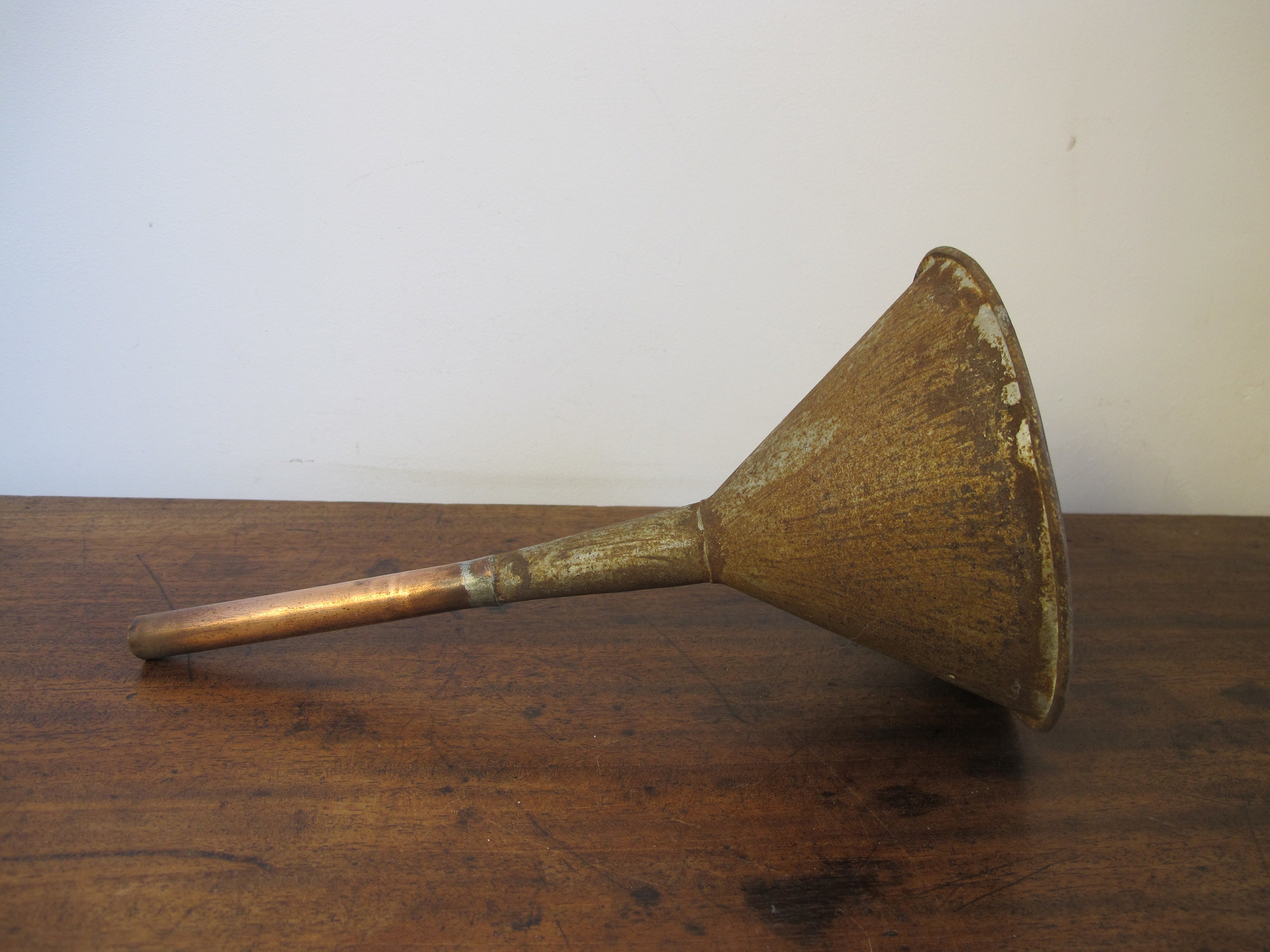 Extended with a section of copper pipe Vintage metal funnel Great ...