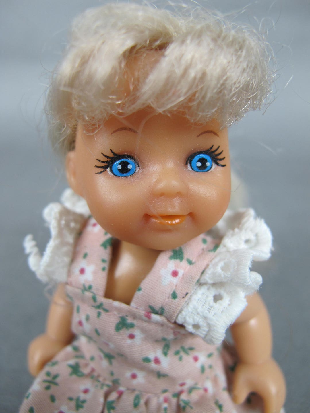 Vintage Simba Doll. Cute Small Jointed Doll With Long Blond Hair, Pink ...