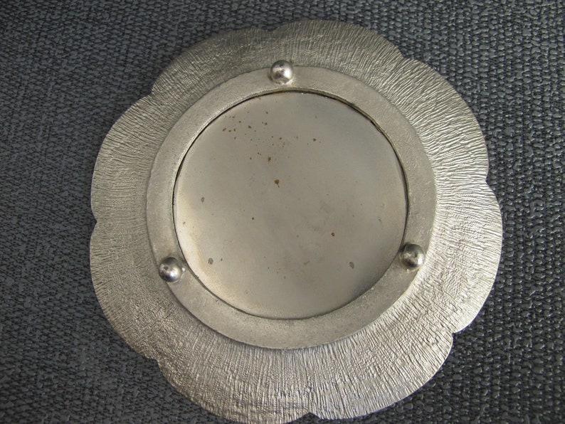 Vintage Silvertone Metal Pin Dish With Enamel and Diamante - Etsy UK