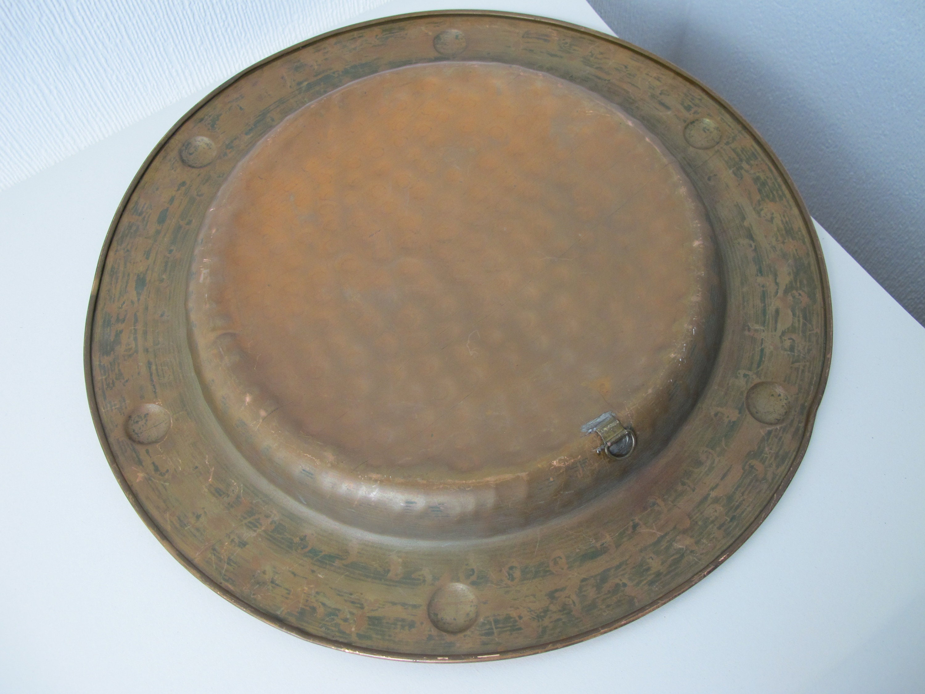 Vintage Round Copper Charger. Simple Hammered Design. Arts and | Etsy