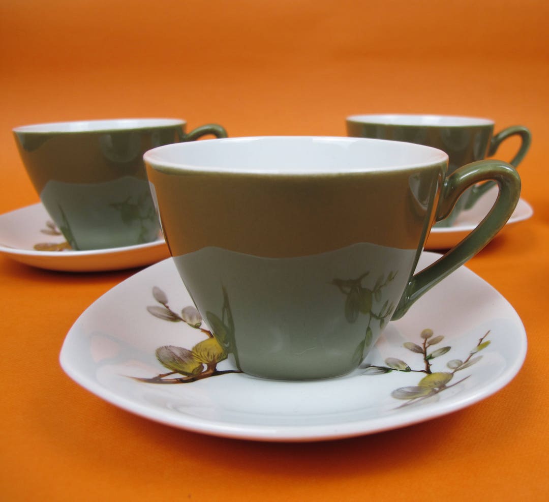 Midwinter Five Coffee Cups and Saucers - Stylecraft SPRING WILLOW ...
