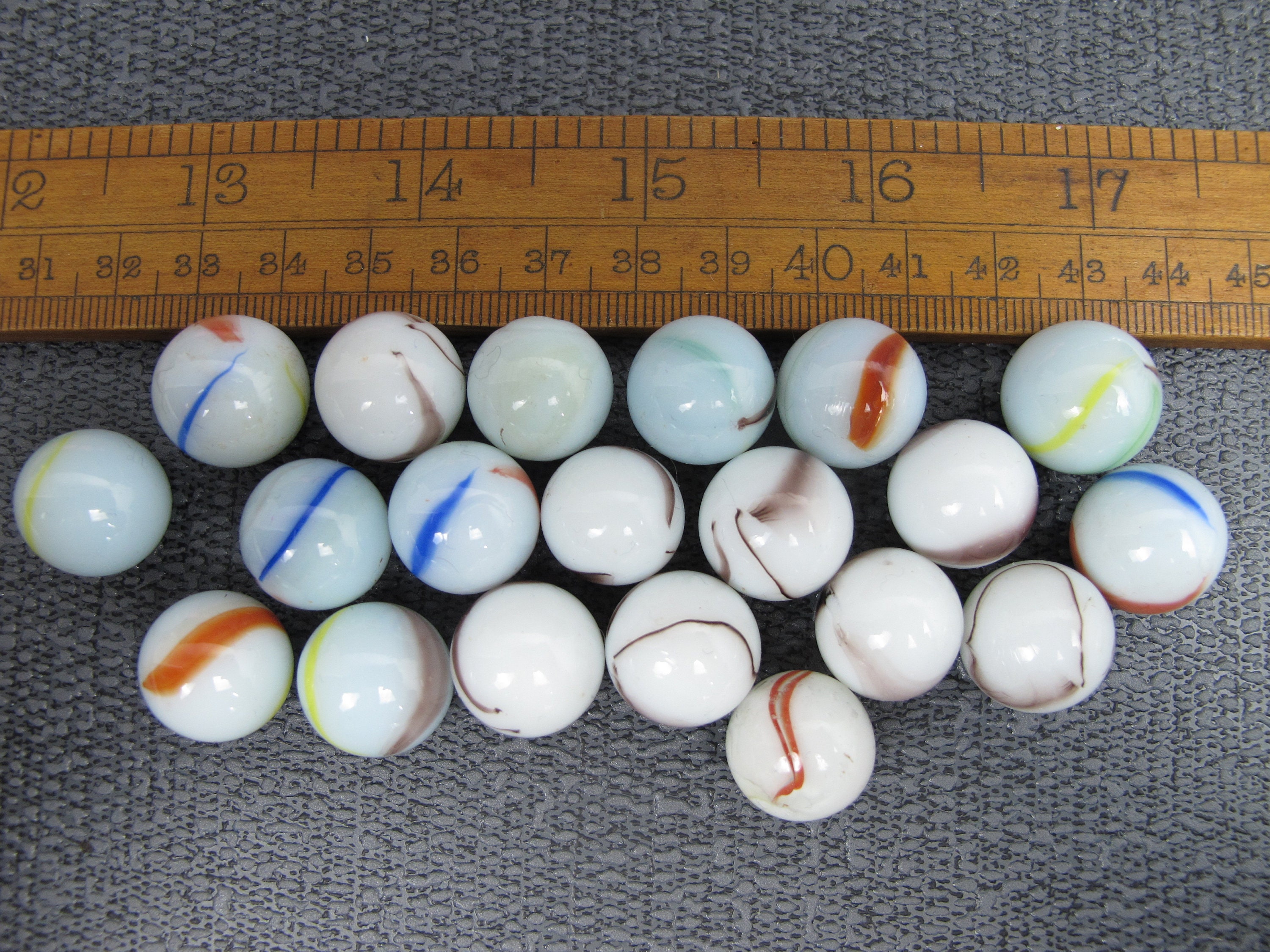 Vintage Collection Of 20 Opaque White Glass Marbles Lovely Etsy Uk