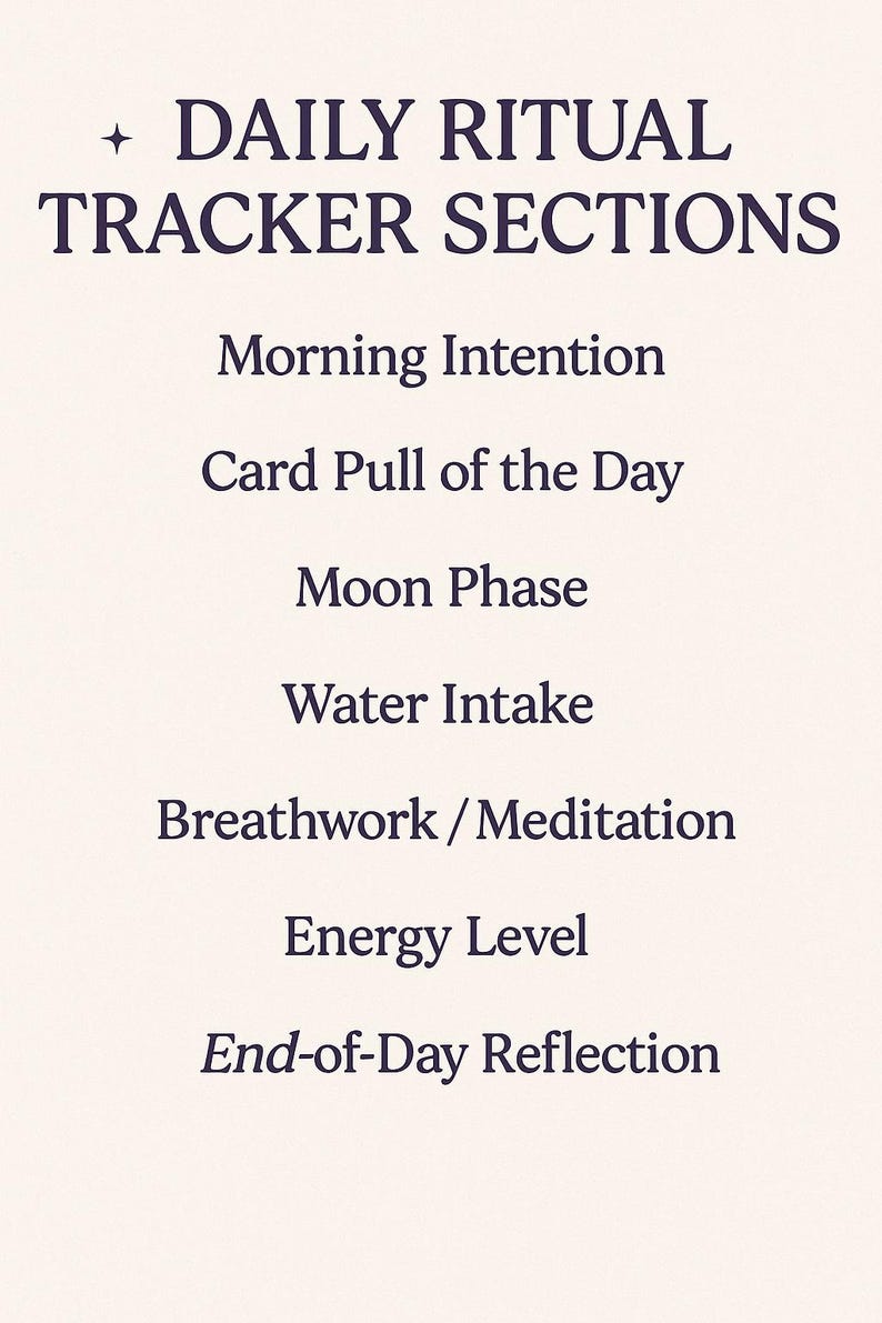 Witchy Daily Ritual Tracker | Printable Spiritual Habit Journal Page ...